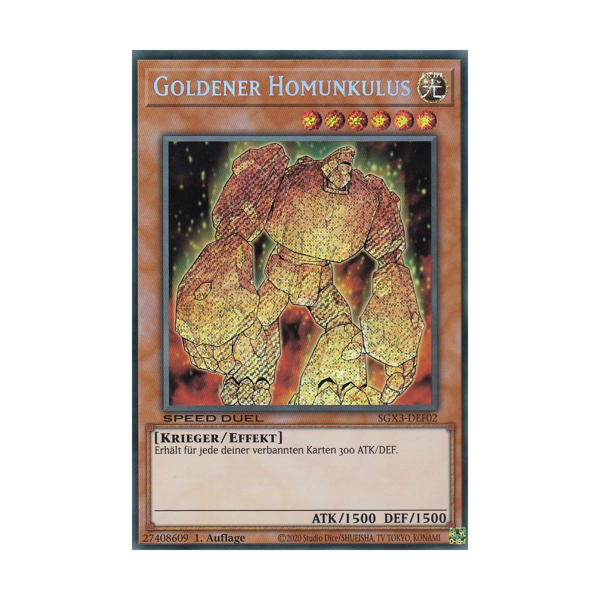Goldener Homunkulus SGX3-DEF02-SCR Speed Duel GX: Duelists of Shadows ...