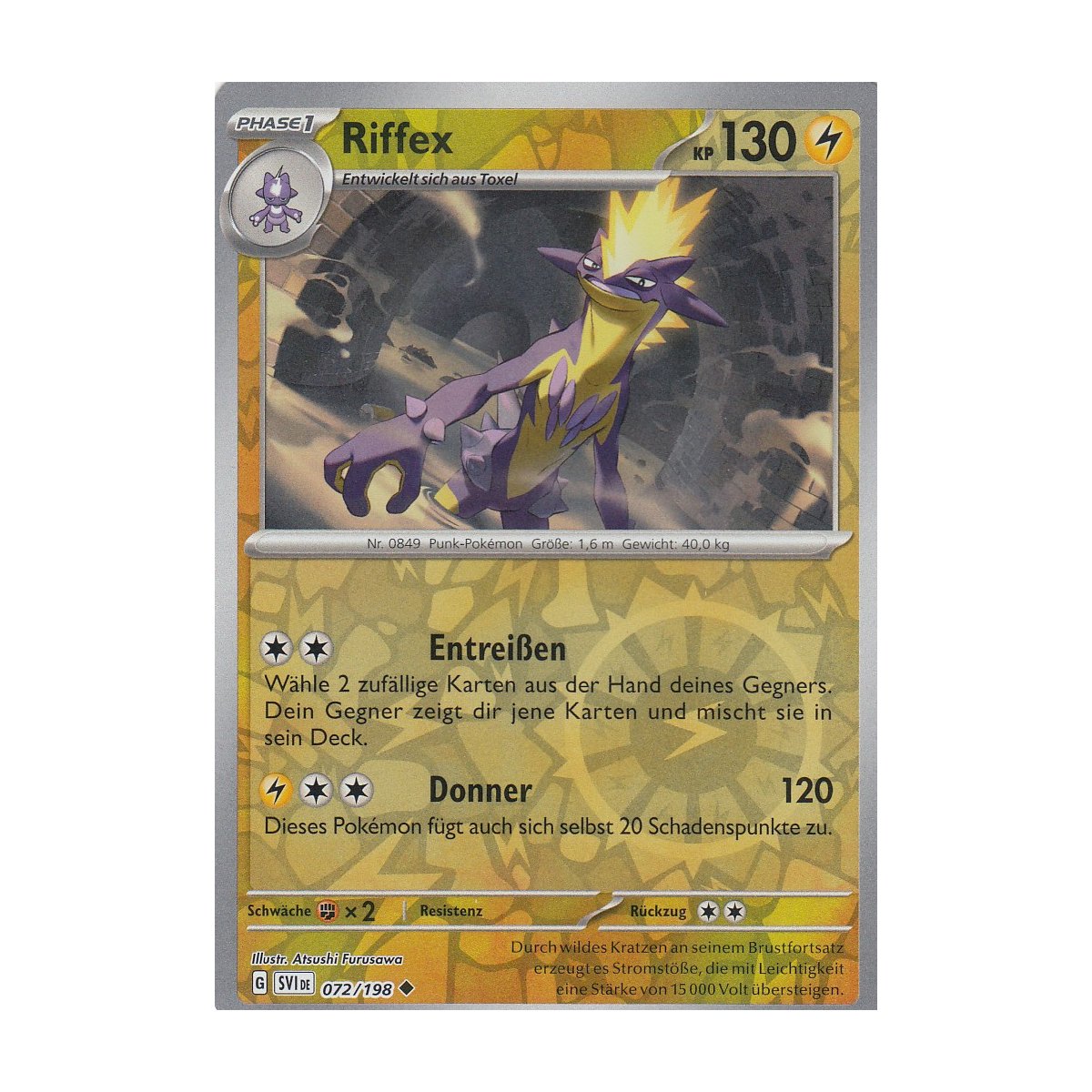 Riffex 072/198 REVERSE HOLO Karmesin und Purpur Pokemon Karte kaufen