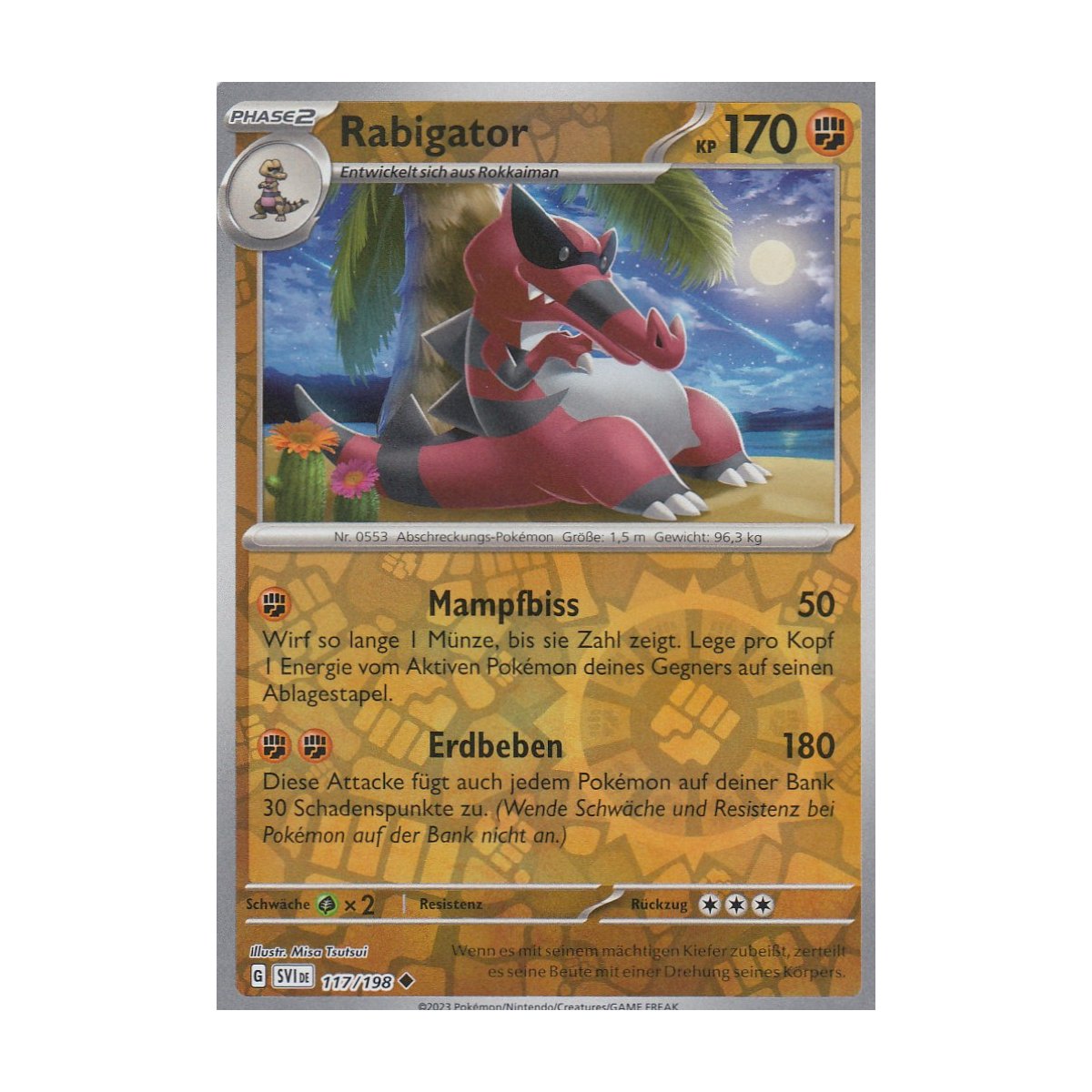 Rabigator 117/198 REVERSE HOLO Karmesin und Purpur Pokemon Karte kaufen