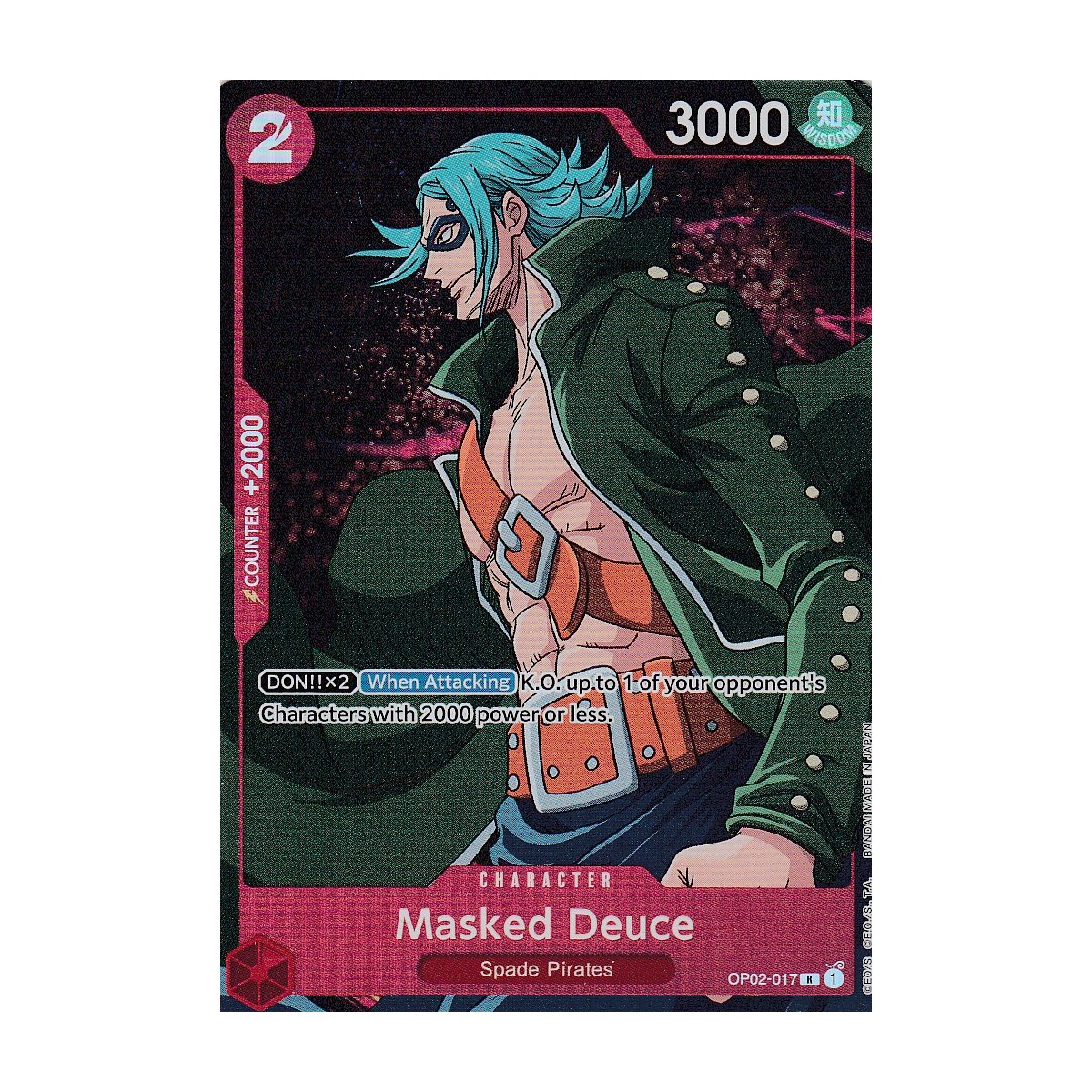 Masked Deuce Alternate Art (Parallel Rare) OP02-017-ALT Paramount War ...