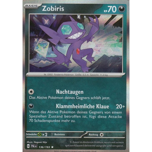 Zobiris 136/193 Holo Entwicklungen in Paldea Pokemon Karte kaufen
