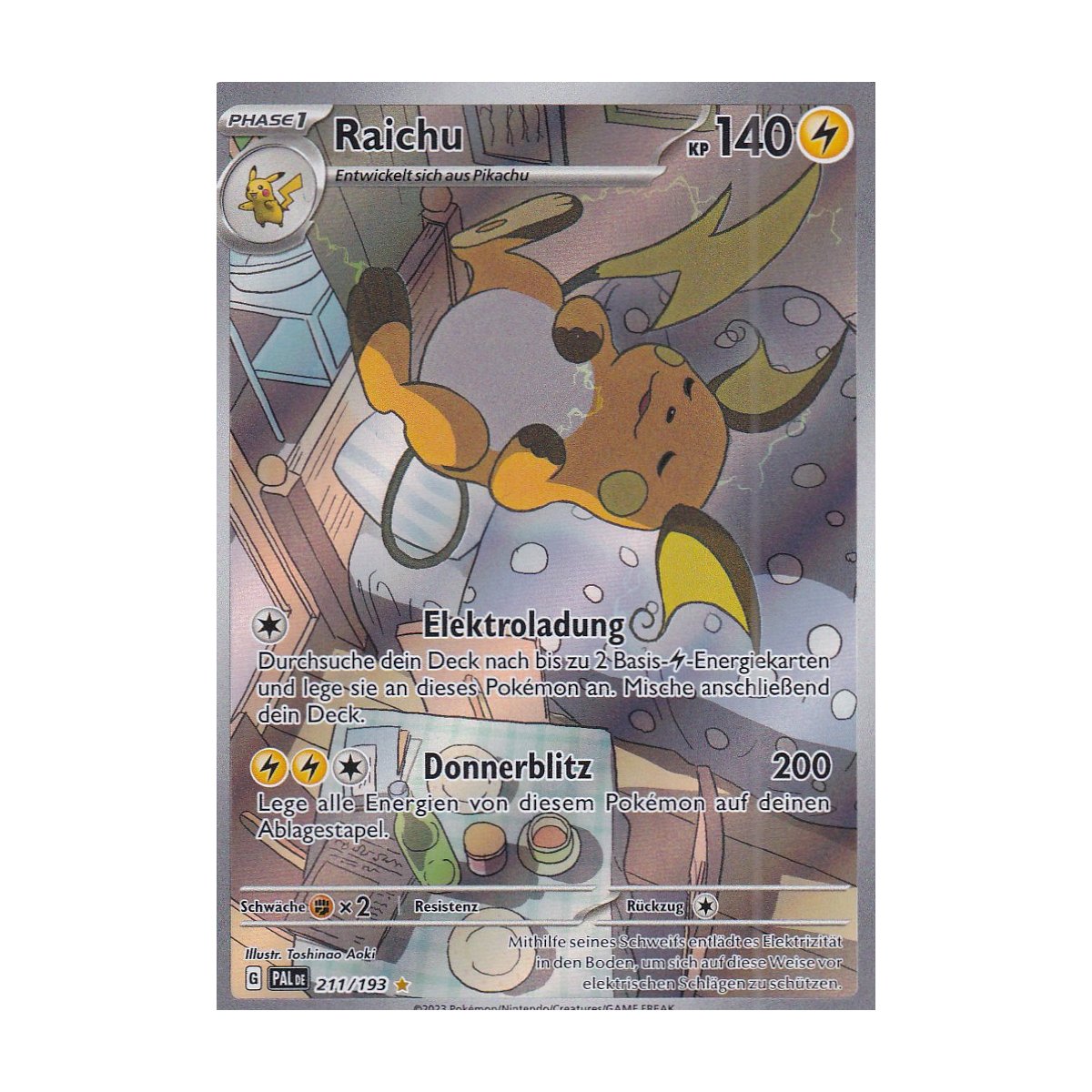 Raichu 211/193 Illustration Rare Entwicklungen in Paldea Pokemon Karte ...
