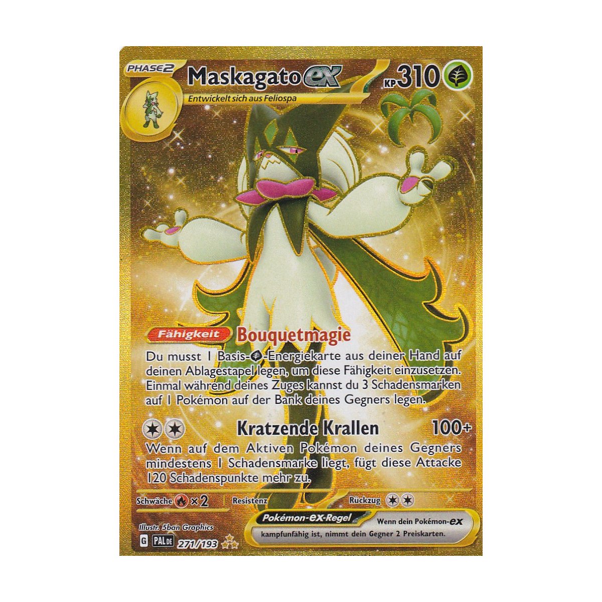 Maskagato ex 271/193 Hyper Rare Entwicklungen in Paldea Pokemon Karte ...