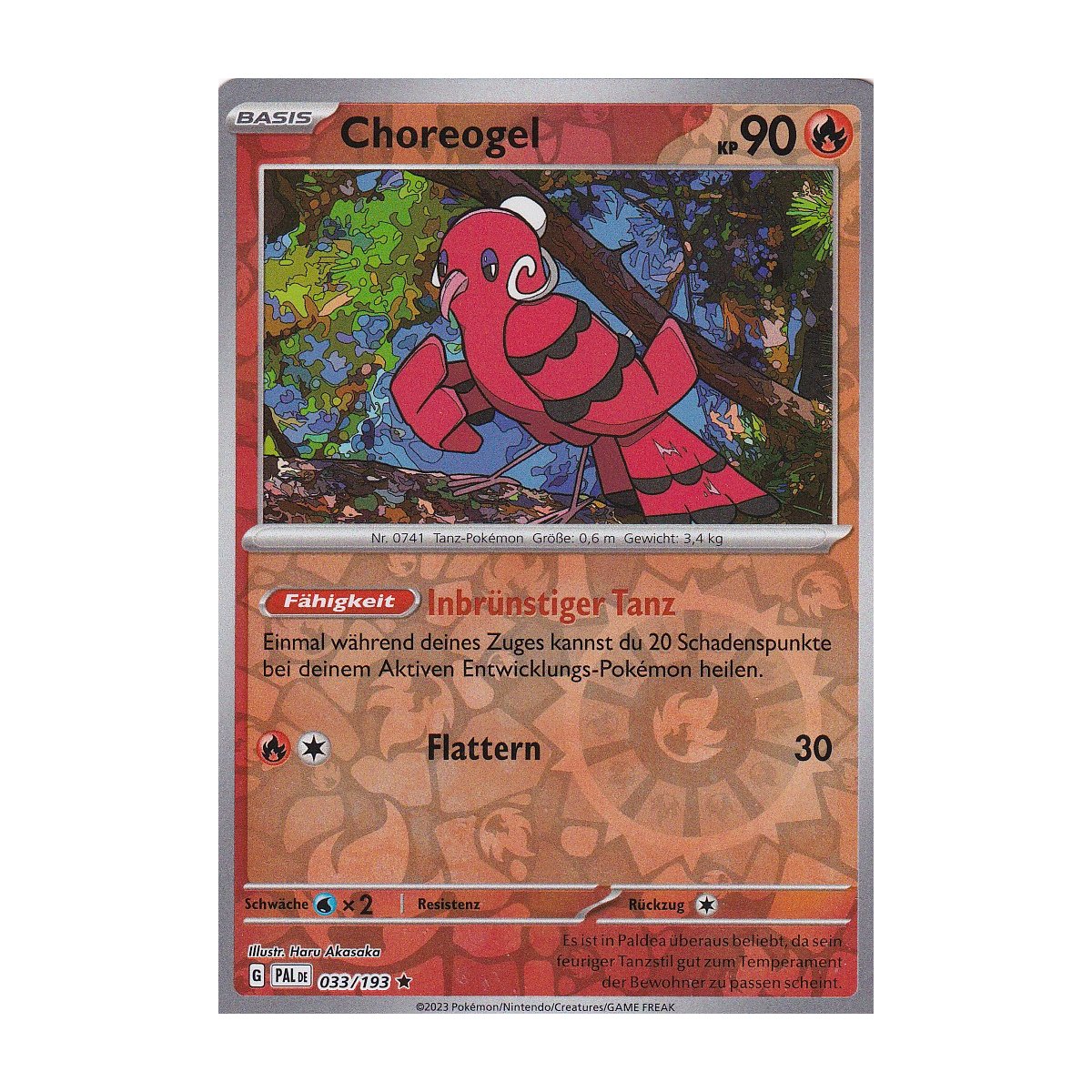 Choreogel 033/193 Holo REVERSE HOLO Entwicklungen in Paldea Pokemon ...