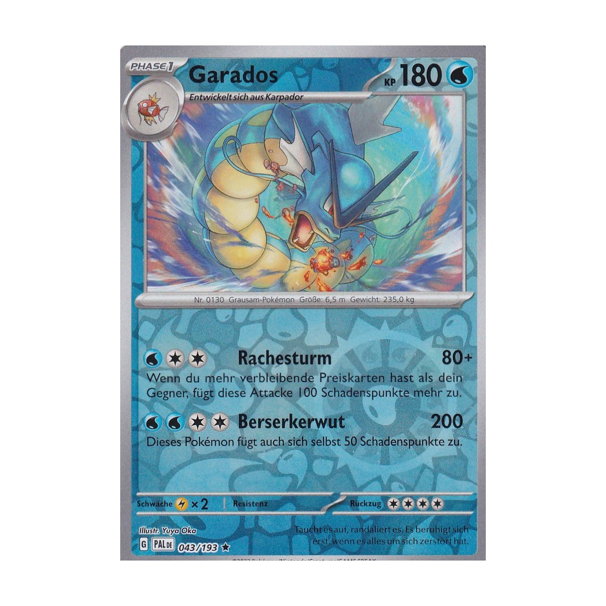 Garados 043/193 Holo REVERSE HOLO Entwicklungen in Paldea Pokemon Karte ...