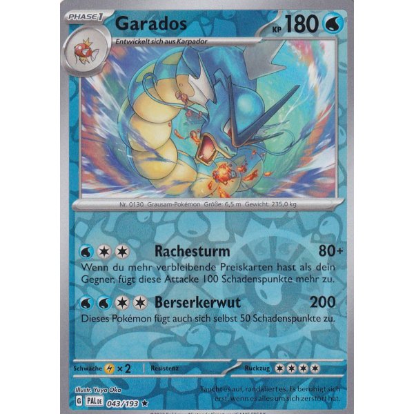 Garados 043/193 Holo REVERSE HOLO Entwicklungen in Paldea Pokemon Karte ...