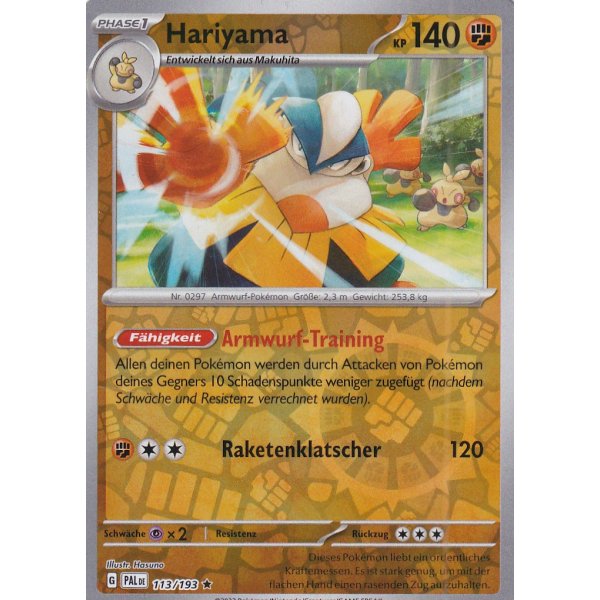 Hariyama 113/193 Holo REVERSE HOLO Entwicklungen in Paldea Pokemon ...