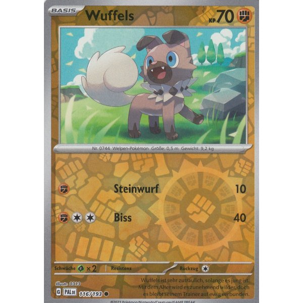 Wuffels 116/193 REVERSE HOLO Entwicklungen in Paldea Pokemon Karte kaufen