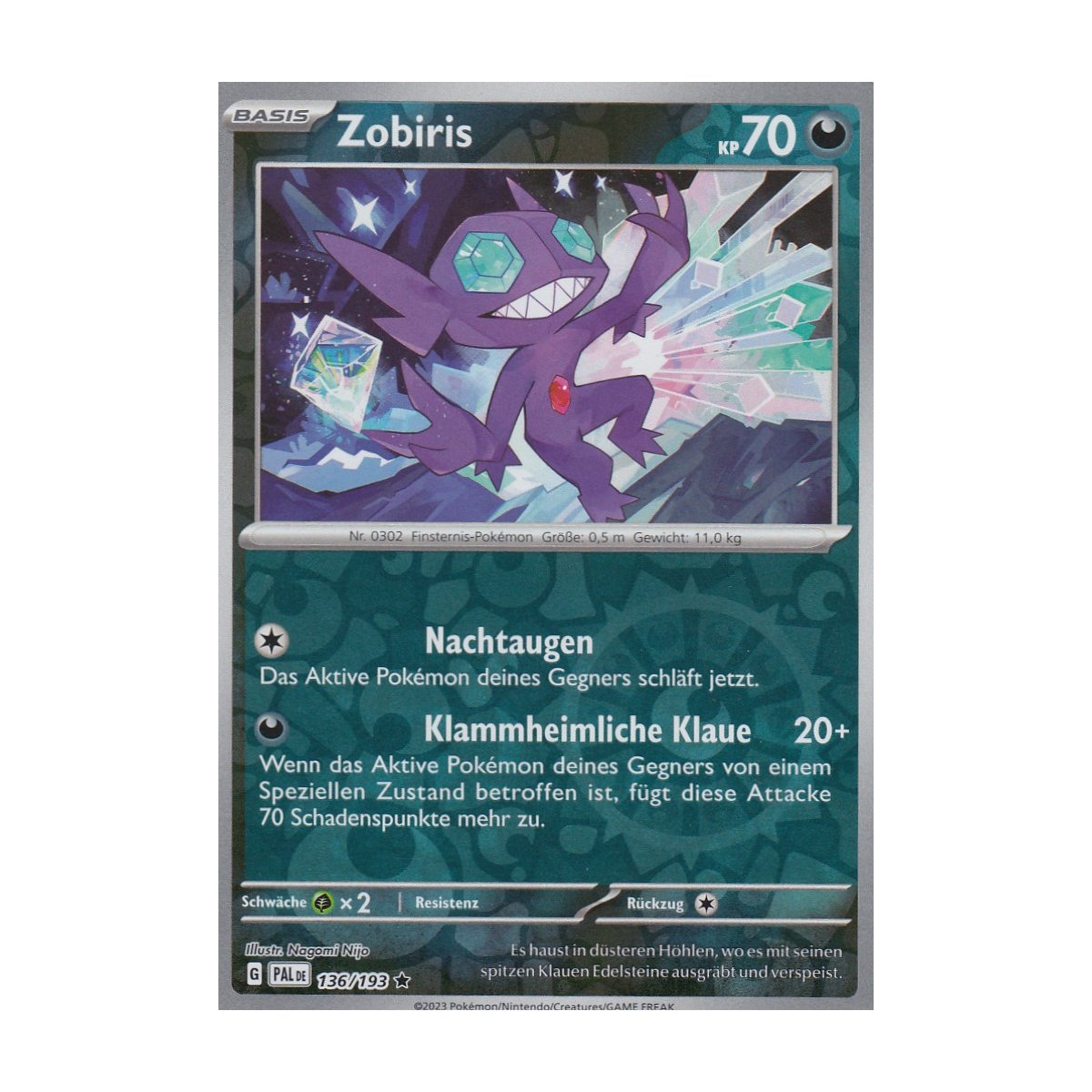Zobiris 136/193 Holo REVERSE HOLO Entwicklungen in Paldea Pokemon Karte ...