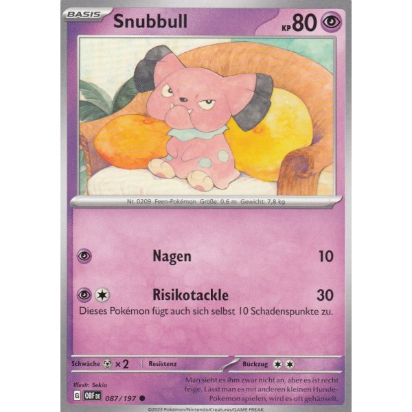Snubbull 087/197 Obsidianflammen Pokemon Karte günstig kaufen