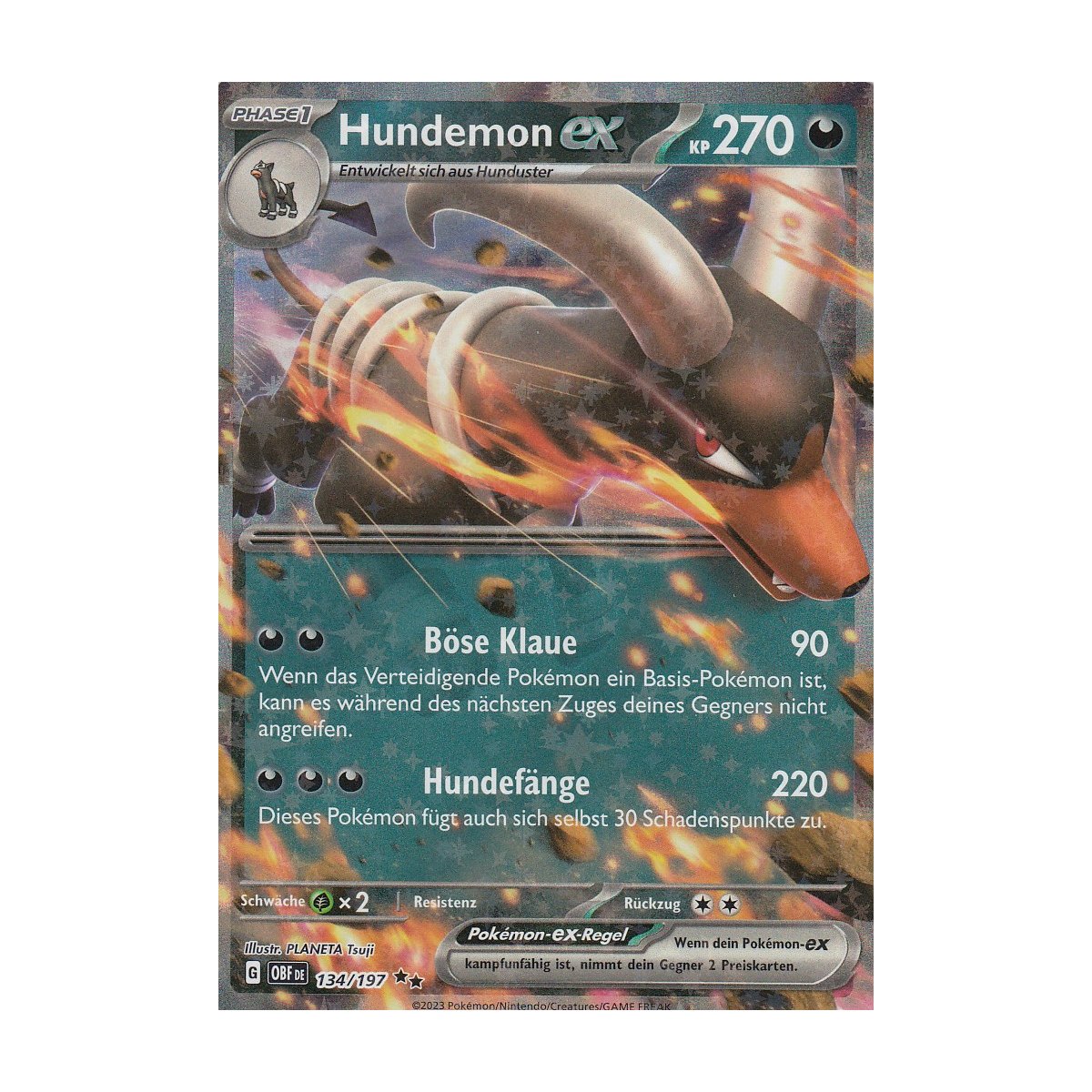 Hundemon-ex 134/197 Obsidianflammen Pokemon Karte günstig kaufen