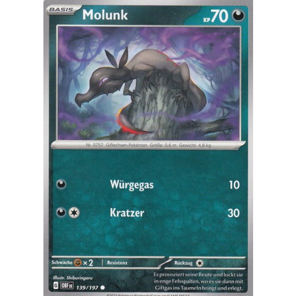 Molunk 139/197 Obsidianflammen Pokemon Karte günstig kaufen
