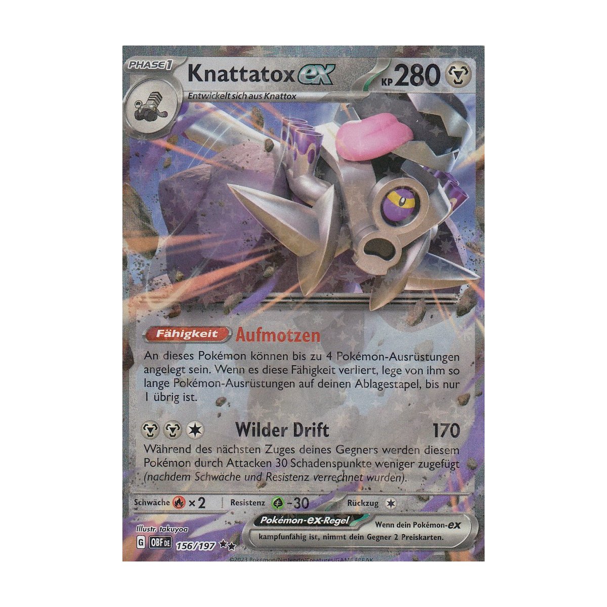 Knattatox-ex 156/197 Obsidianflammen Pokemon Karte günstig kaufen