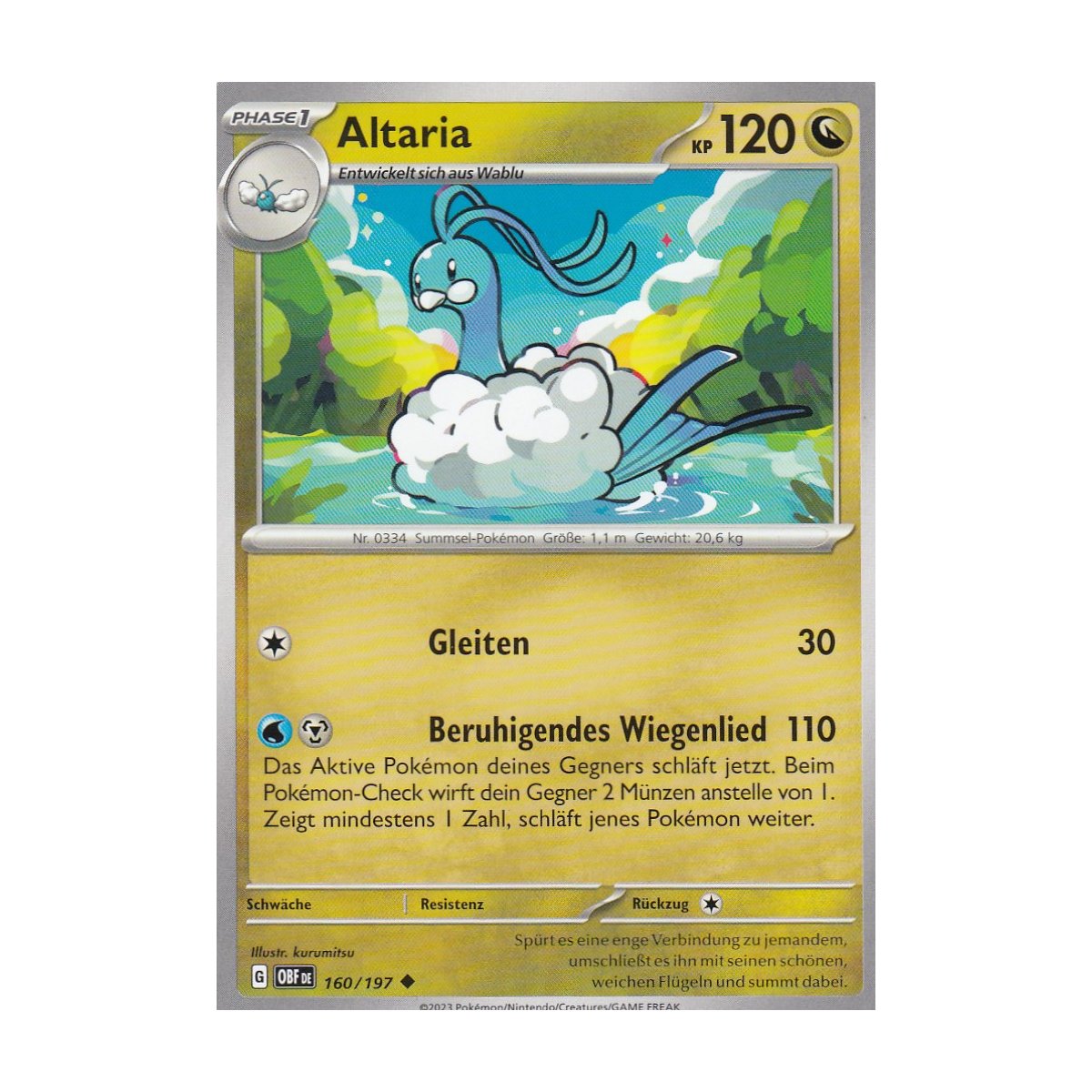 Altaria 160/197 Obsidianflammen Pokemon Karte günstig kaufen