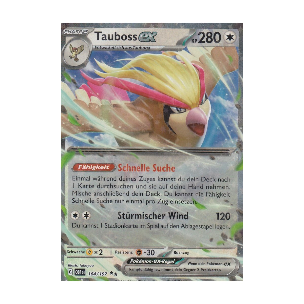 Tauboss-ex 164/197 Obsidianflammen Pokemon Karte günstig kaufen