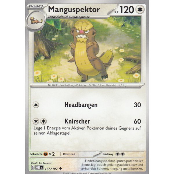 Manguspektor 177/197 Obsidianflammen Pokemon Karte günstig kaufen