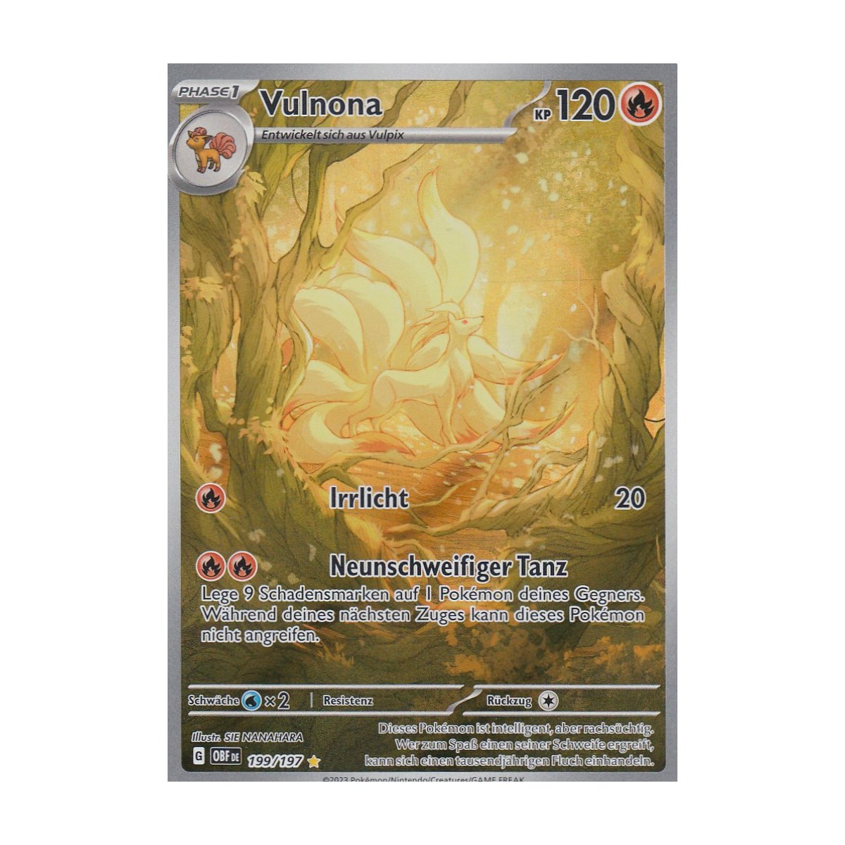 Vulnona 199/197 Illustration Rare Obsidianflammen Pokemon Karte kaufen