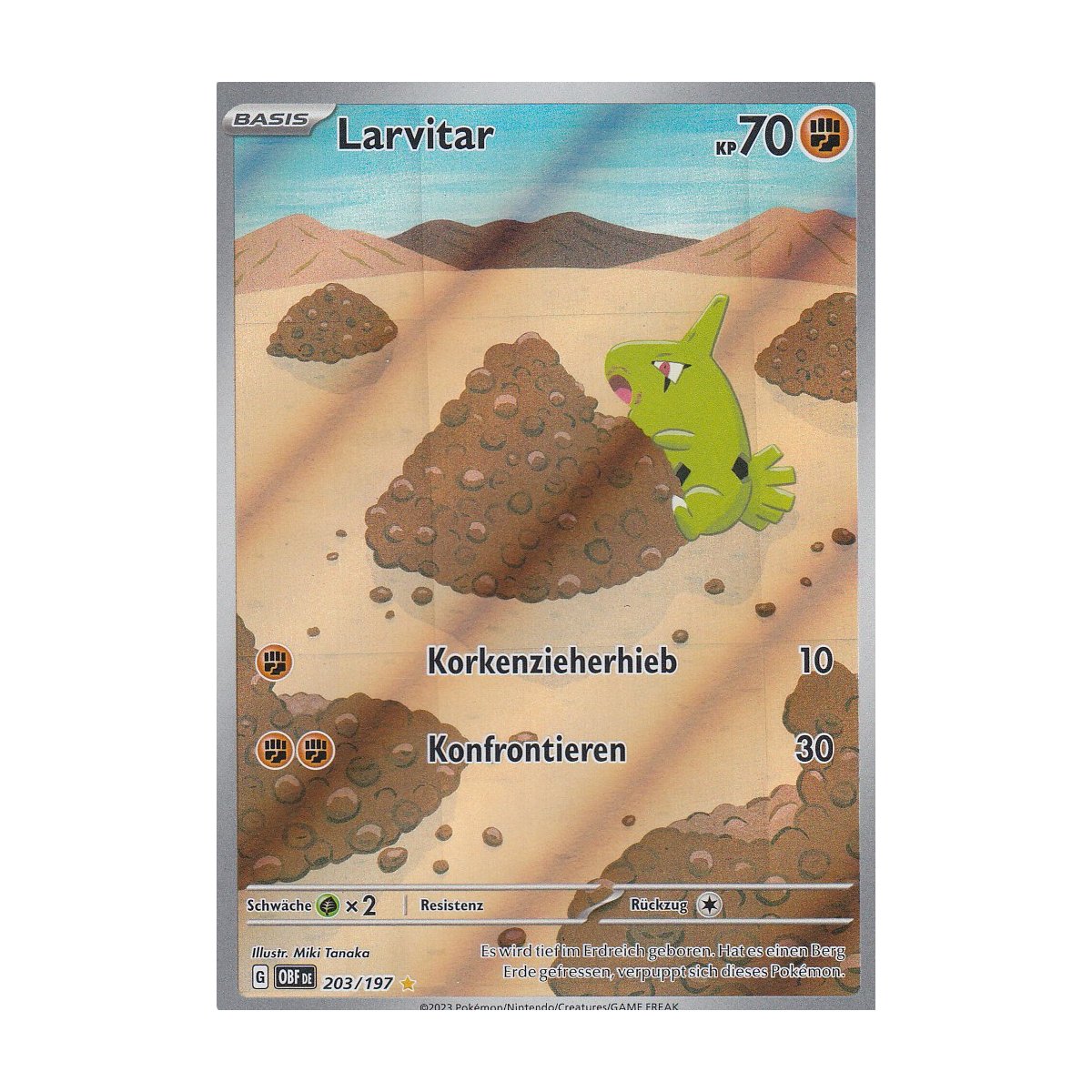 Larvitar 203/197 Illustration Rare Obsidianflammen Pokemon Karte kaufen