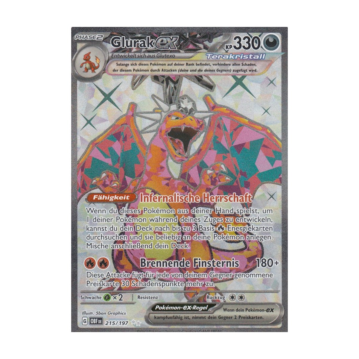 Glurak-ex 215/197 Obsidianflammen Pokemon Karte günstig kaufen