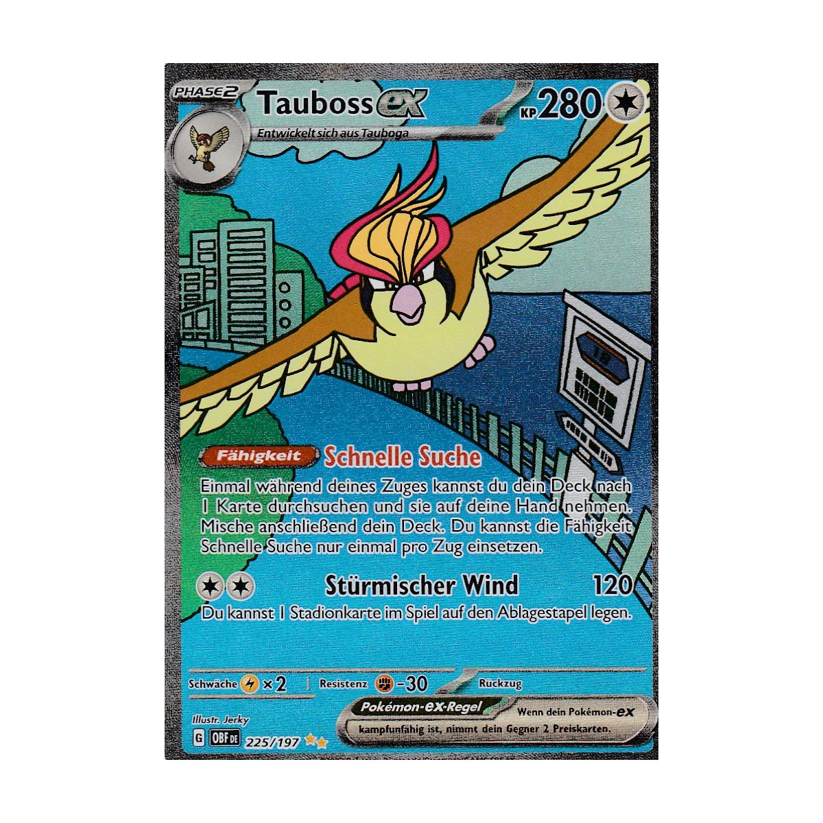 Tauboss-ex 225/197 Special Illustration Rare Obsidianflammen Pokemon ...