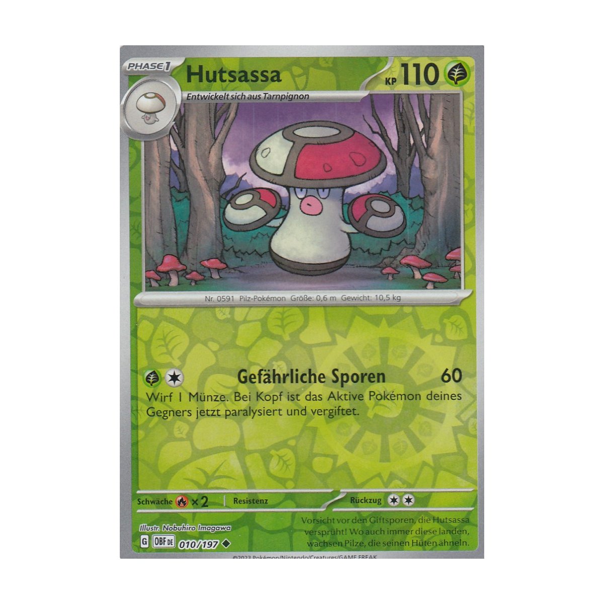 Hutsassa 010/197 REVERSE HOLO Obsidianflammen Pokemon Karte kaufen