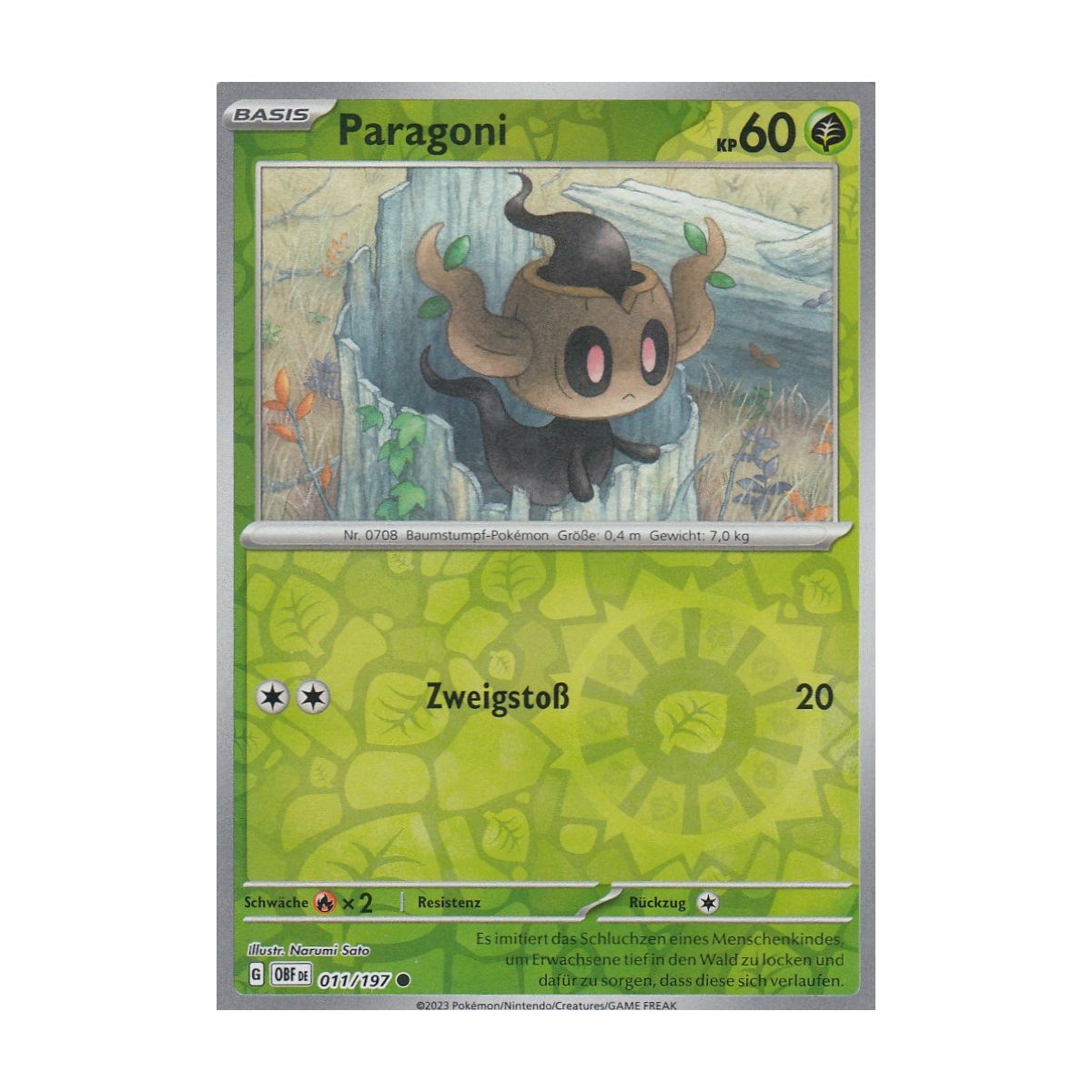 Paragoni 011/197 REVERSE HOLO Obsidianflammen Pokemon Karte kaufen