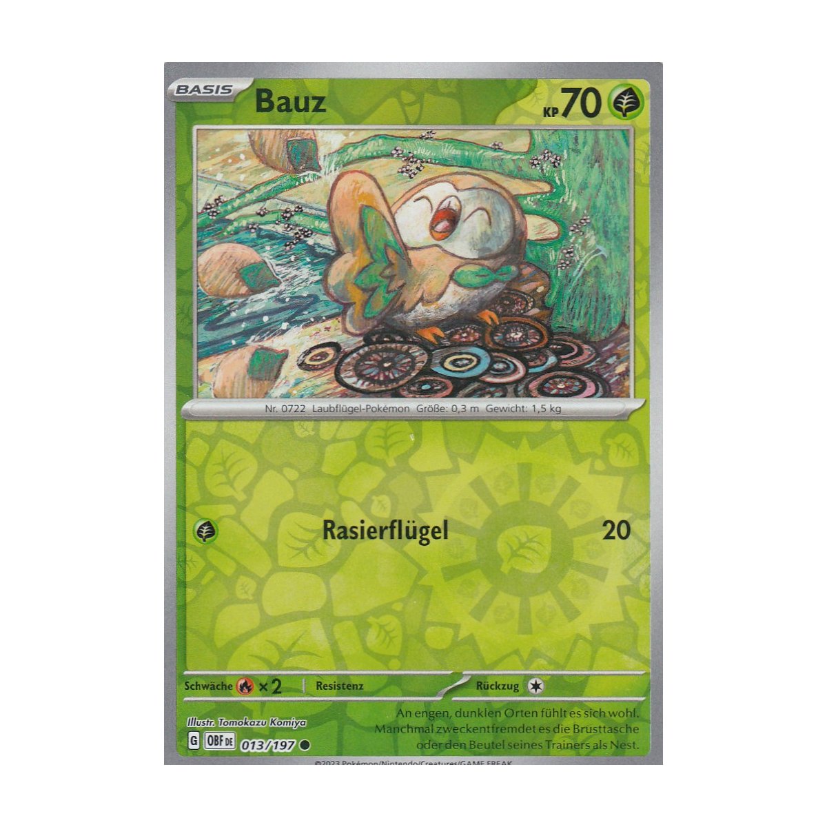 Bauz 013/197 REVERSE HOLO Obsidianflammen Pokemon Karte kaufen