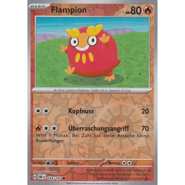 Flampion 034/197 REVERSE HOLO Obsidianflammen Pokemon Karte kaufen