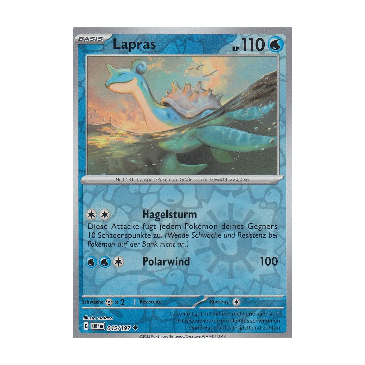Lapras 045/197 REVERSE HOLO Obsidianflammen Pokemon Karte kaufen