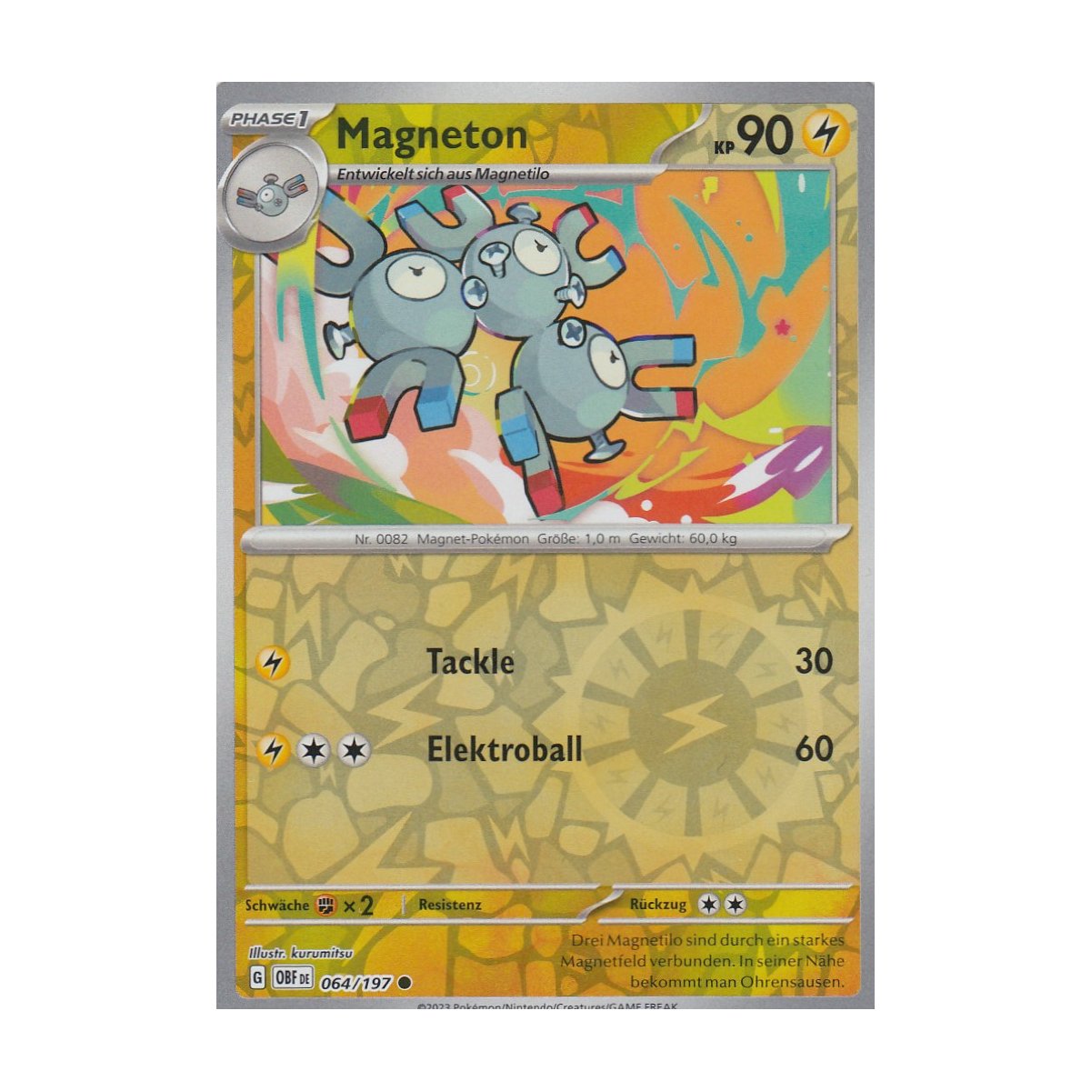 Magneton 064/197 REVERSE HOLO Obsidianflammen Pokemon Karte kaufen