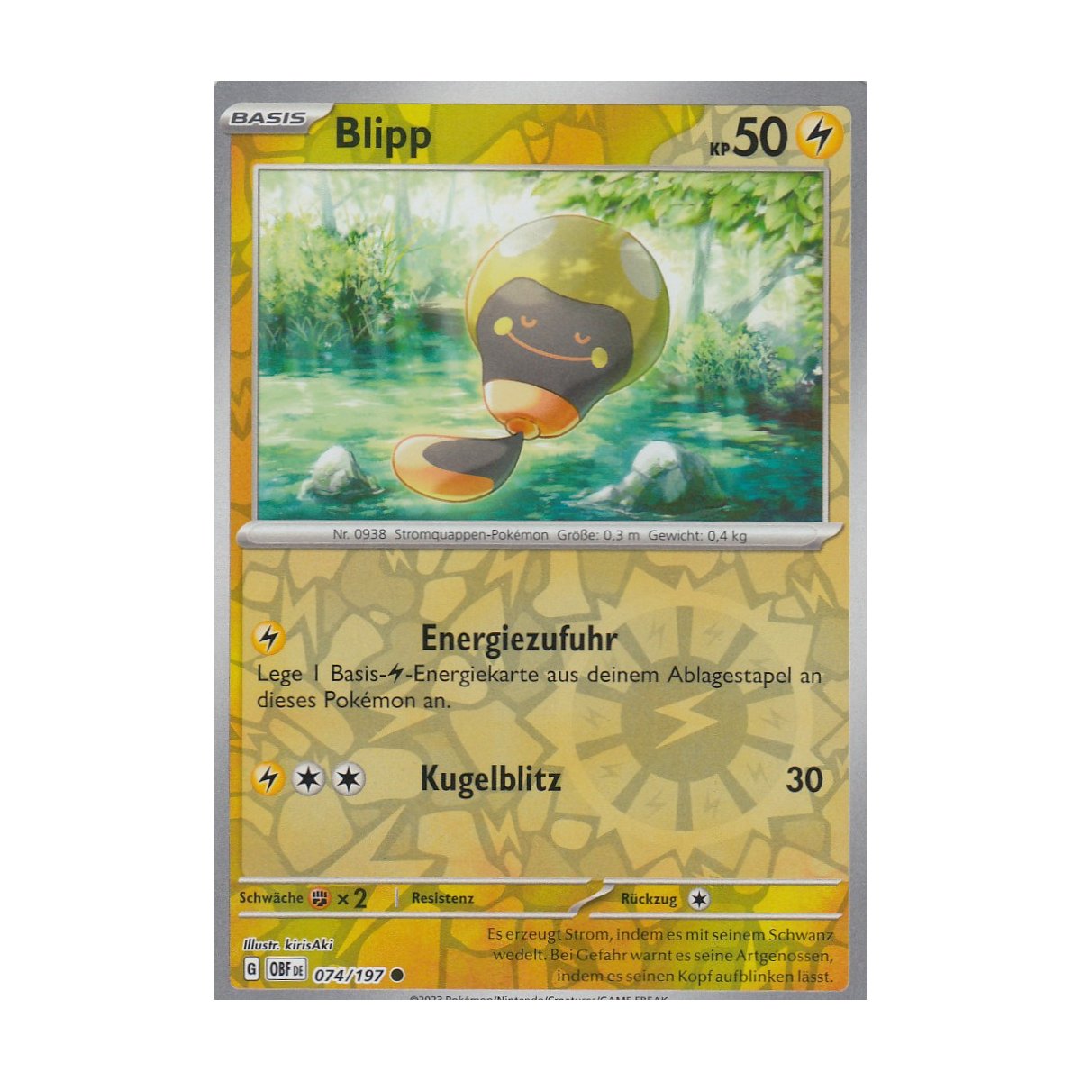 Blipp 074/197 REVERSE HOLO Obsidianflammen Pokemon Karte kaufen