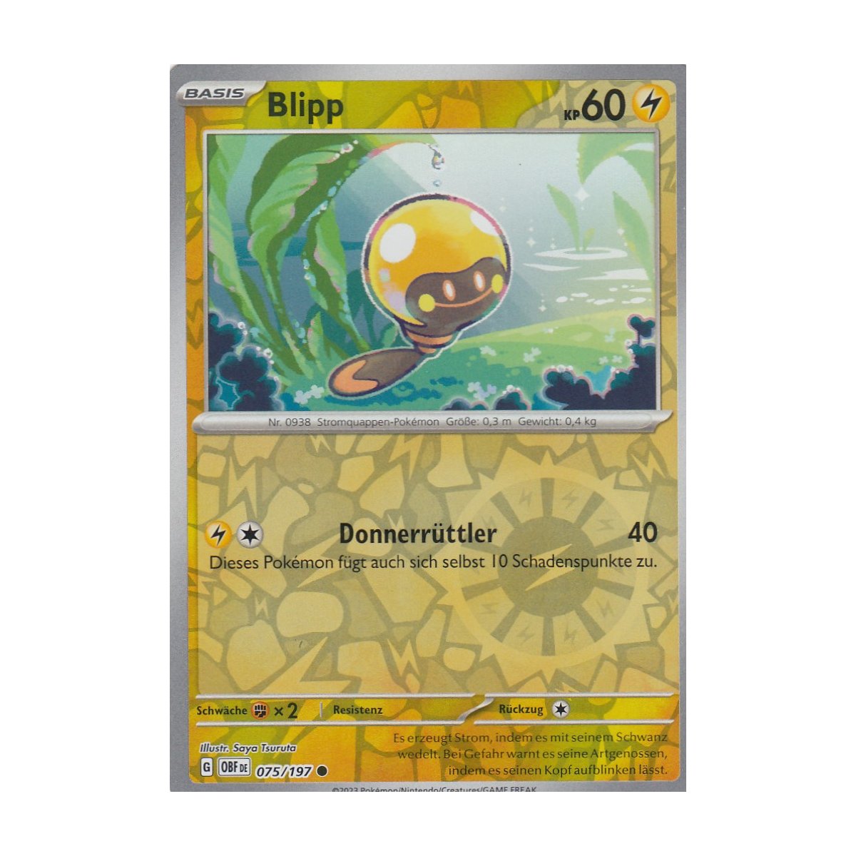 Blipp 075/197 REVERSE HOLO Obsidianflammen Pokemon Karte kaufen