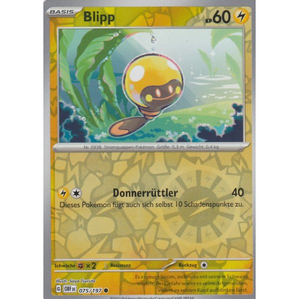 Blipp 075/197 REVERSE HOLO Obsidianflammen Pokemon Karte kaufen
