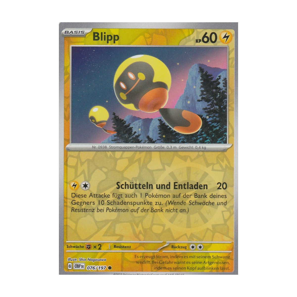 Blipp 076/197 REVERSE HOLO Obsidianflammen Pokemon Karte kaufen