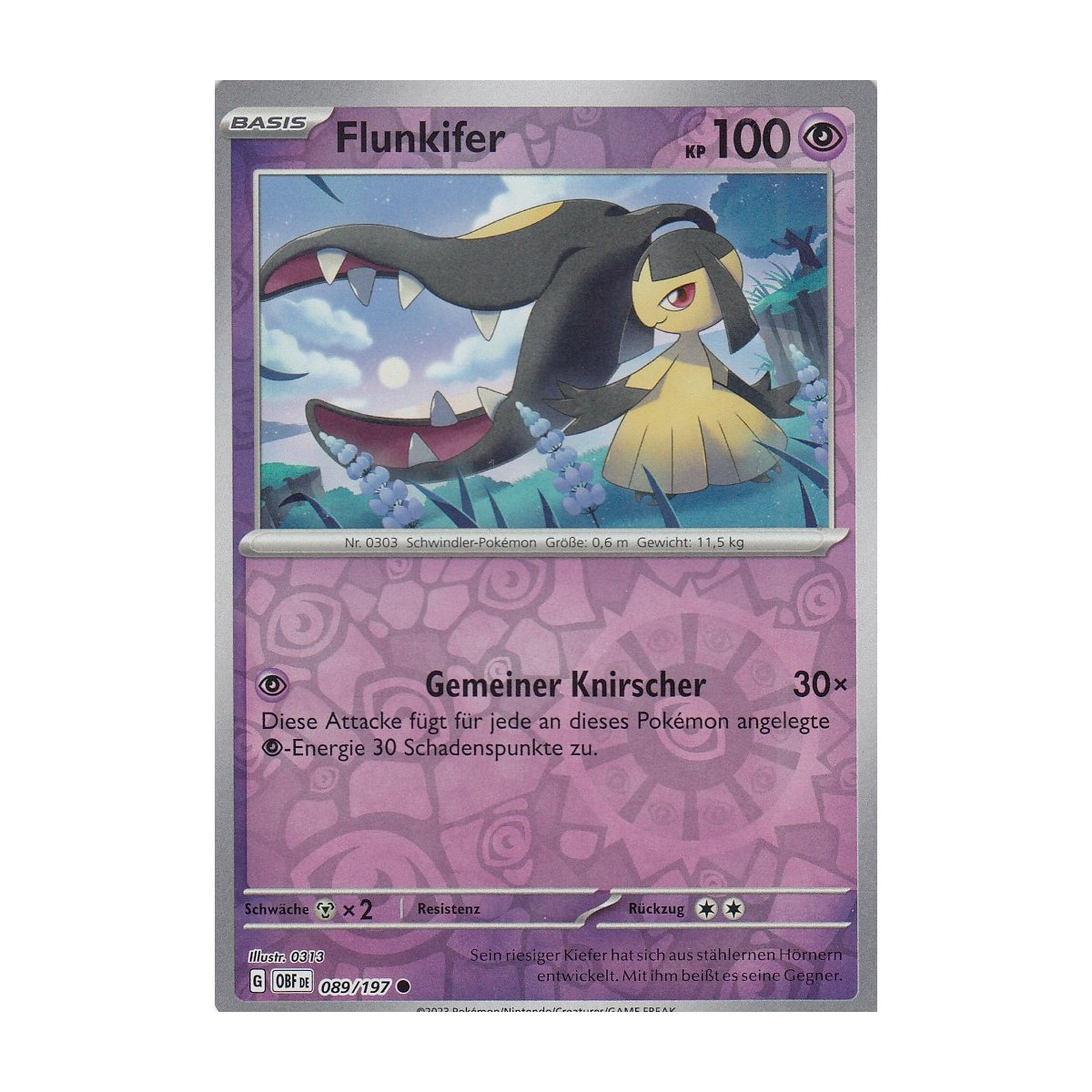 Flunkifer 089/197 REVERSE HOLO Obsidianflammen Pokemon Karte kaufen