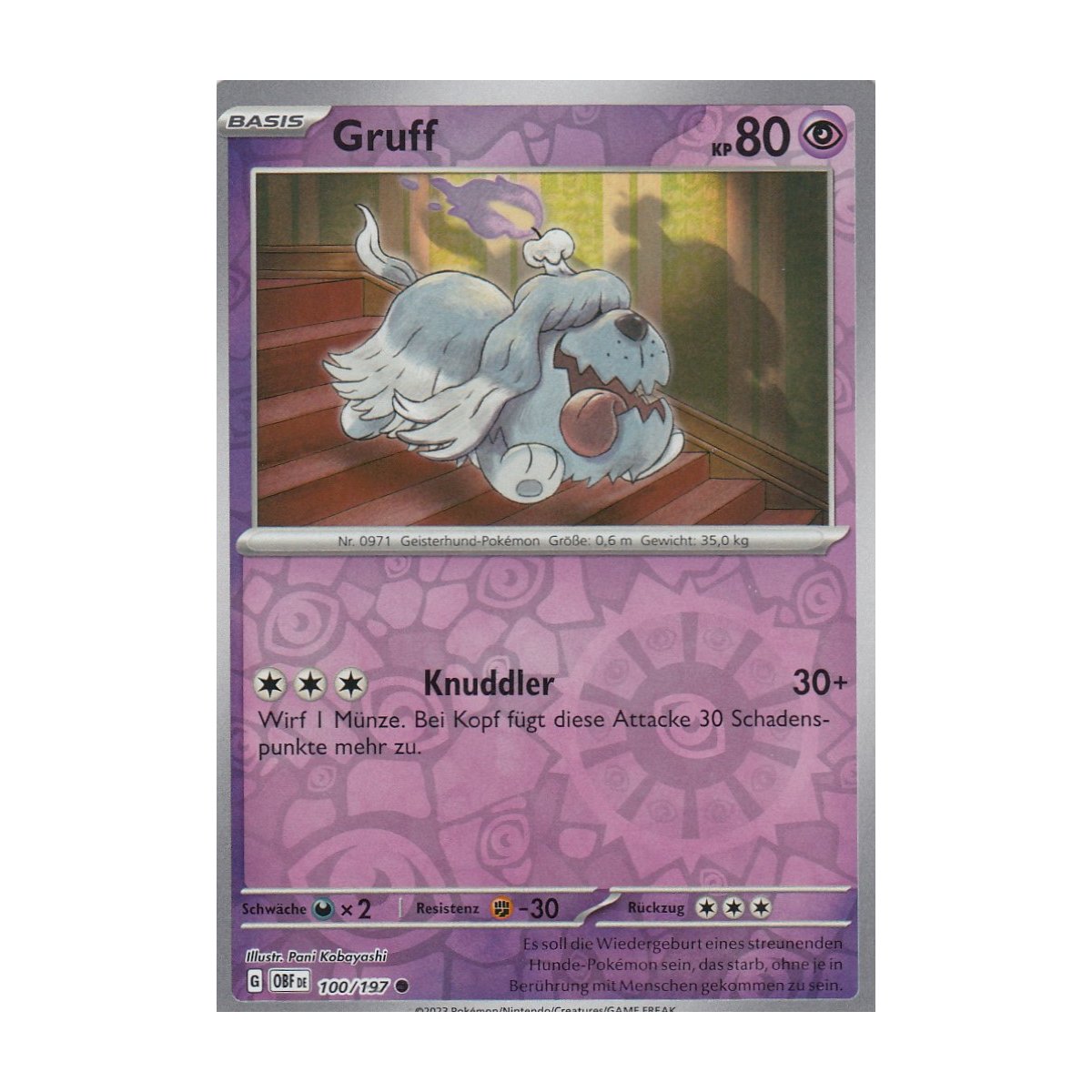 Gruff 100/197 REVERSE HOLO Obsidianflammen Pokemon Karte kaufen