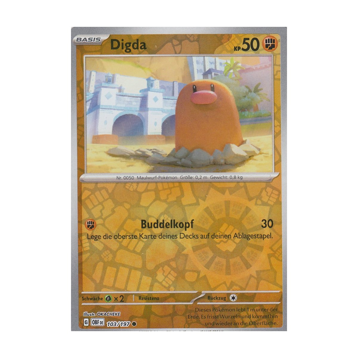 Digda 103/197 REVERSE HOLO Obsidianflammen Pokemon Karte kaufen