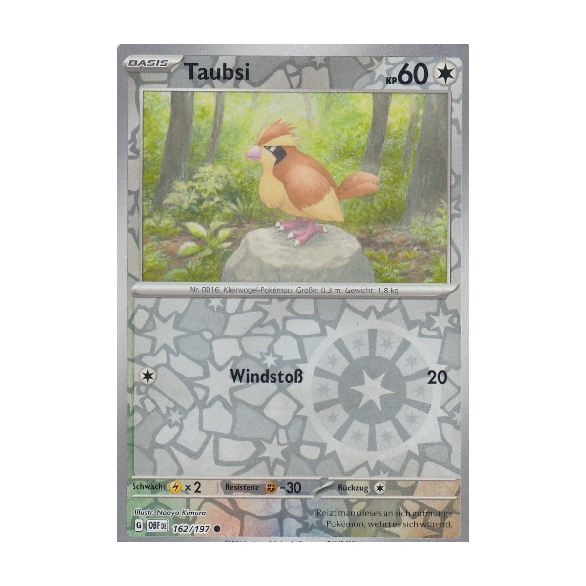 Taubsi 162/197 REVERSE HOLO Obsidianflammen Pokemon Karte kaufen