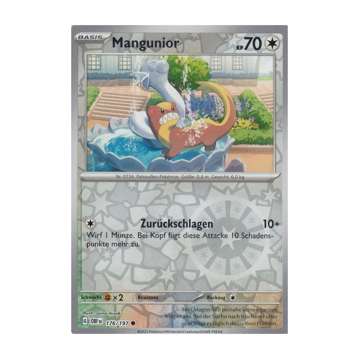Mangunior 176/197 REVERSE HOLO Obsidianflammen Pokemon Karte kaufen