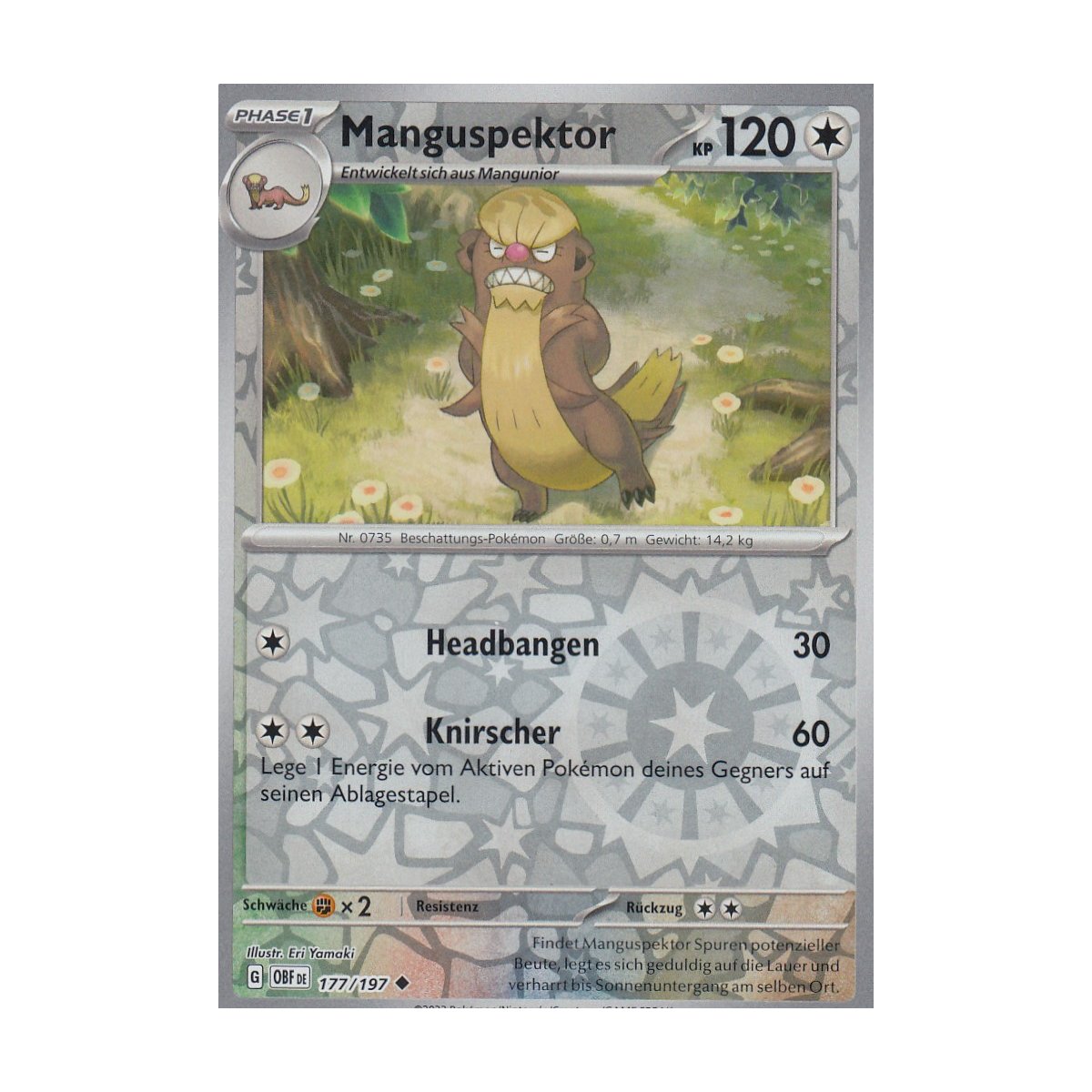Manguspektor 177/197 REVERSE HOLO Obsidianflammen Pokemon Karte kaufen