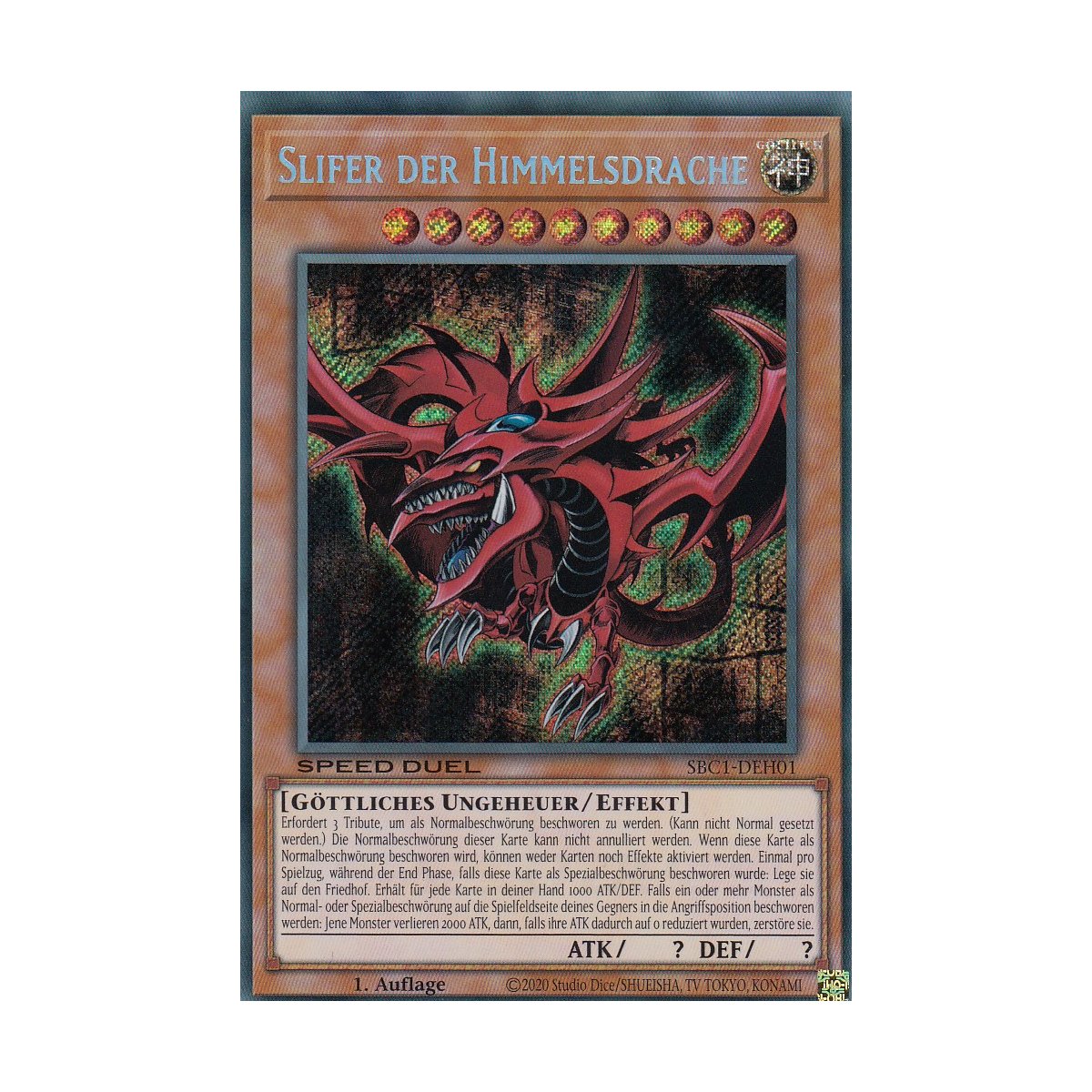 Slifer der Himmelsdrache (Secret Rare) SBC1-DEH01-Secret-Rare Speed ...