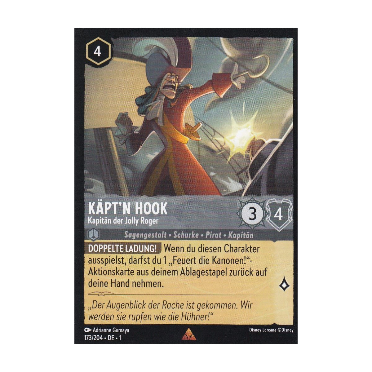 Käpt'n Hook - Kapitän der Jolly Roger Holo 173/204 1TFC-173-Holo Das ...