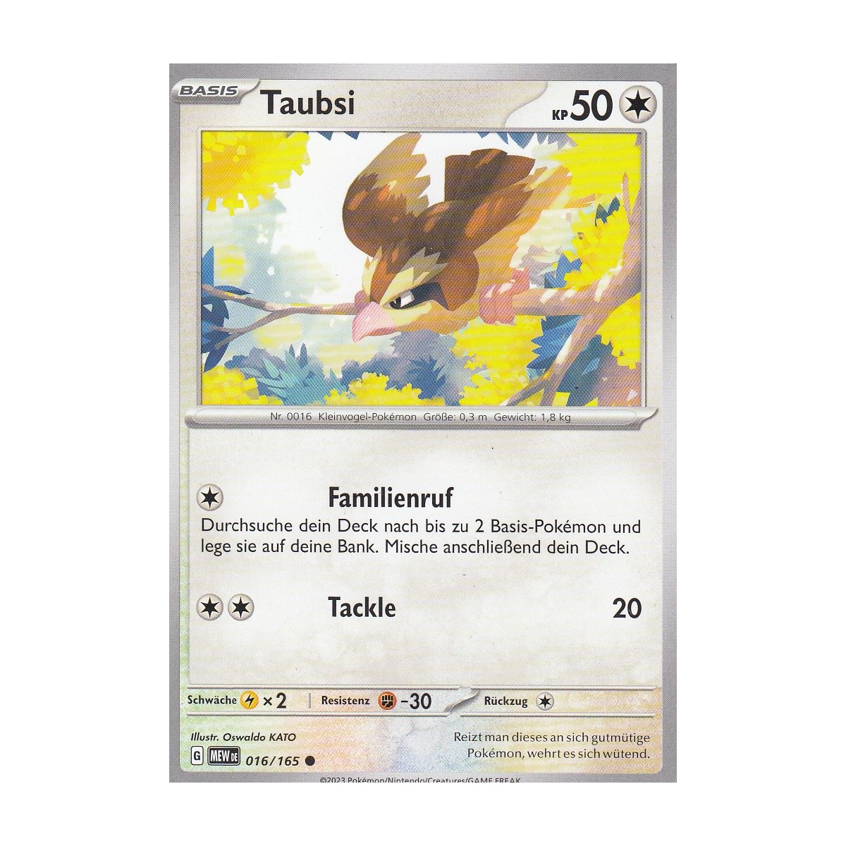 Taubsi 016/165 MEW 151 Pokemon Karte günstig kaufen