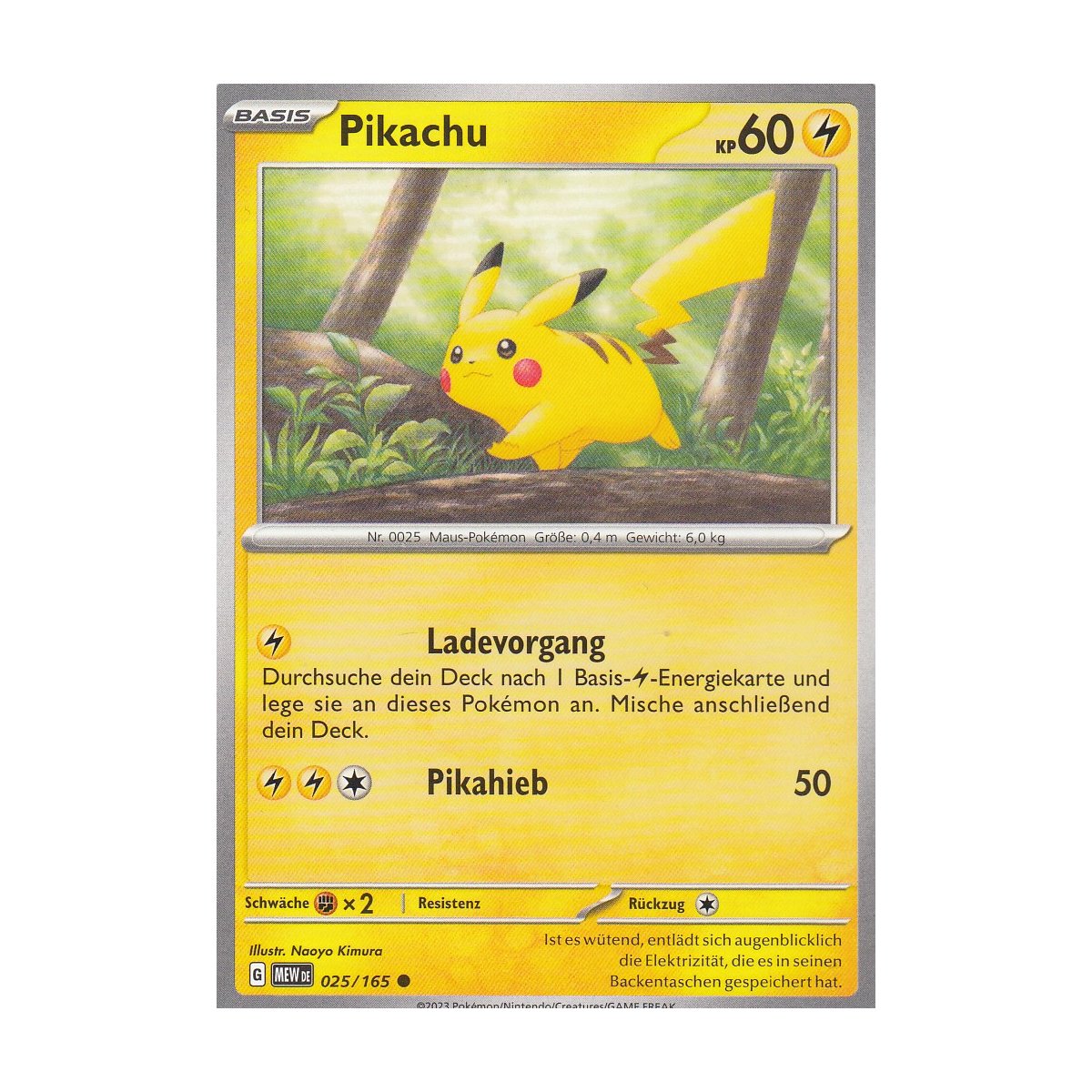 Pikachu 025/165 MEW 151 Pokemon Karte günstig kaufen