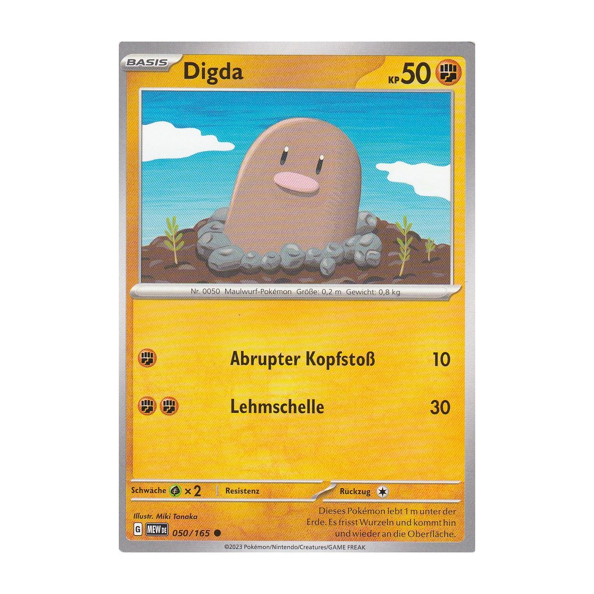 Digda 050/165 MEW 151 Pokemon Karte günstig kaufen
