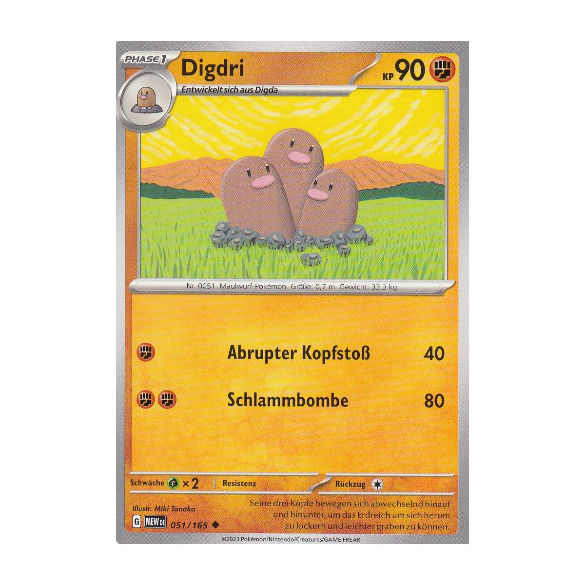 Digdri 051/165 MEW 151 Pokemon Karte günstig kaufen