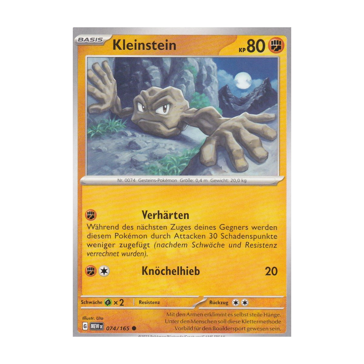 Kleinstein 074/165 MEW 151 Pokemon Karte günstig kaufen