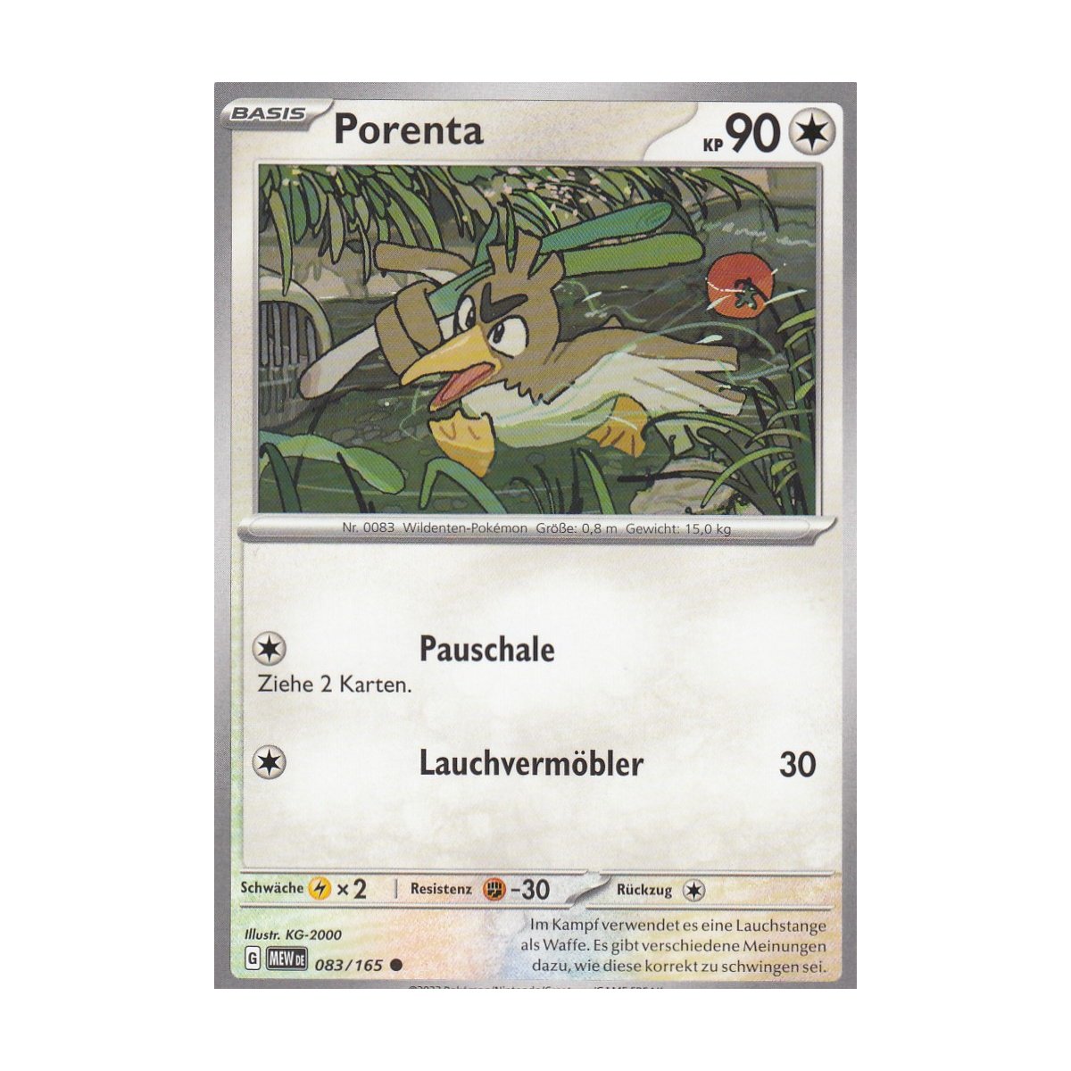Porenta 083/165 MEW 151 Pokemon Karte günstig kaufen