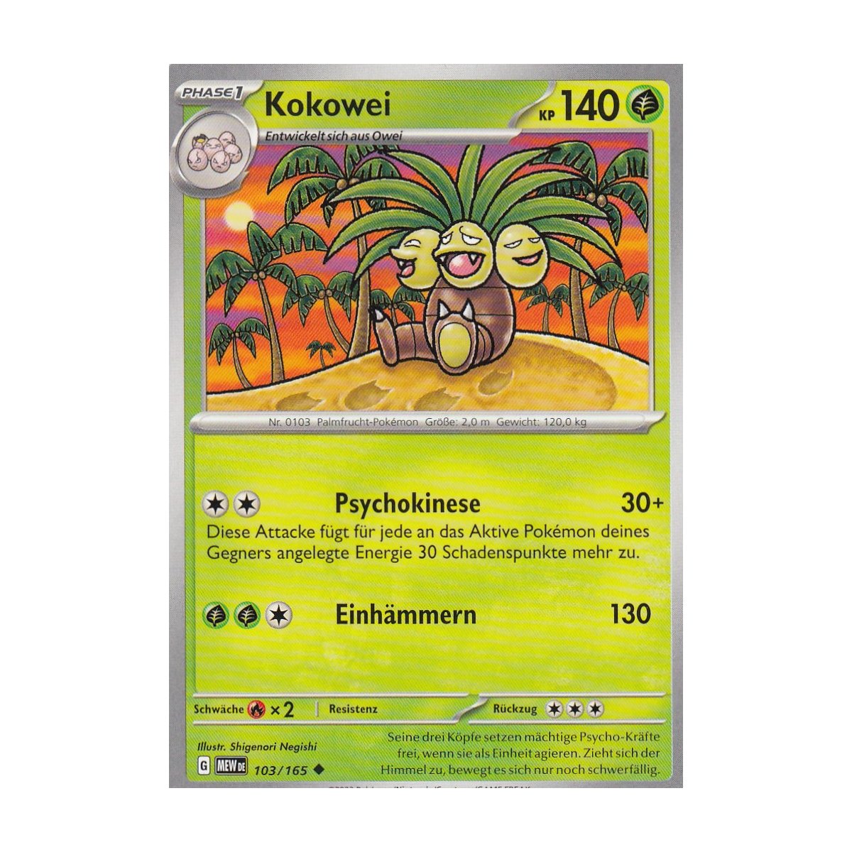 Kokowei 103/165 MEW 151 Pokemon Karte günstig kaufen