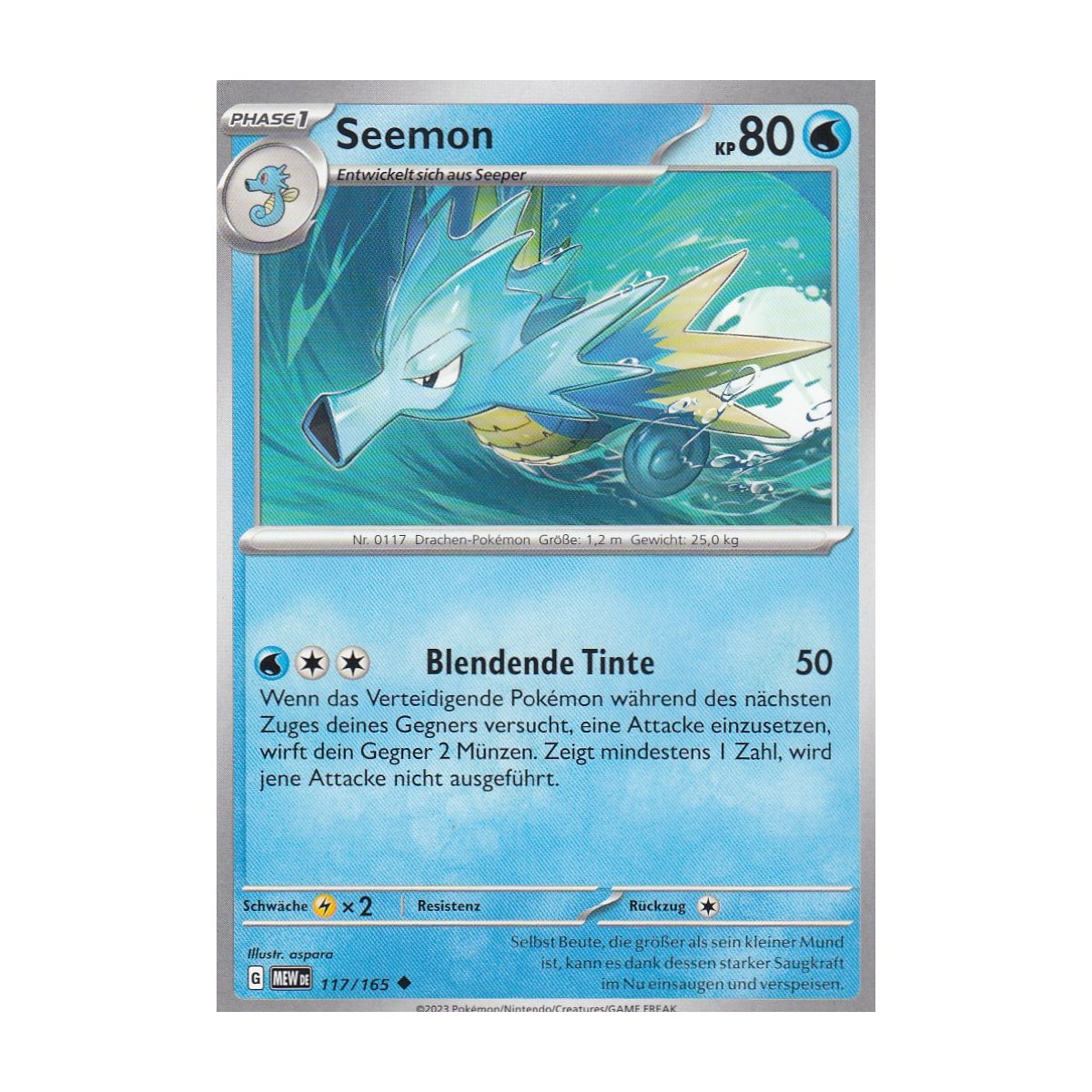 Seemon 117/165 MEW 151 Pokemon Karte günstig kaufen